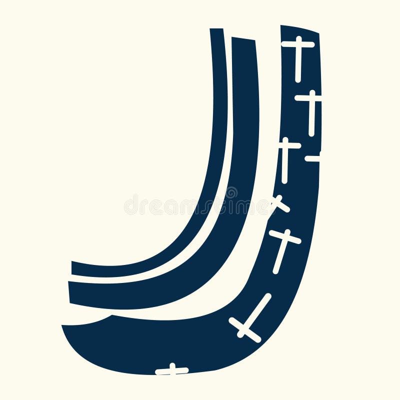 Illustration of an Abstract Flat Like a Three-layer J Shape, with a ...