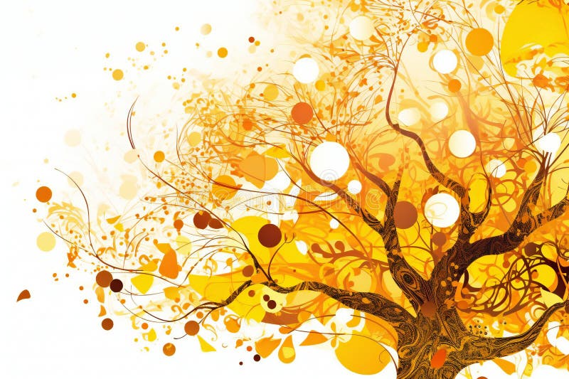 Abstract Floral Background with Tree, Element for Design, Stock ...