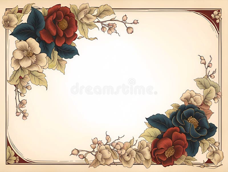 Illustration Frame Made of Dry Roses Stock Illustration - Illustration ...