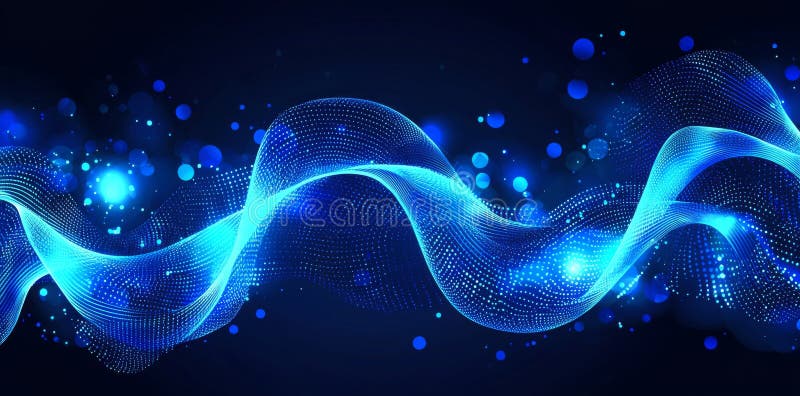 Illustration of Abstract Futuristic Horizontal Digital Space with Hi ...