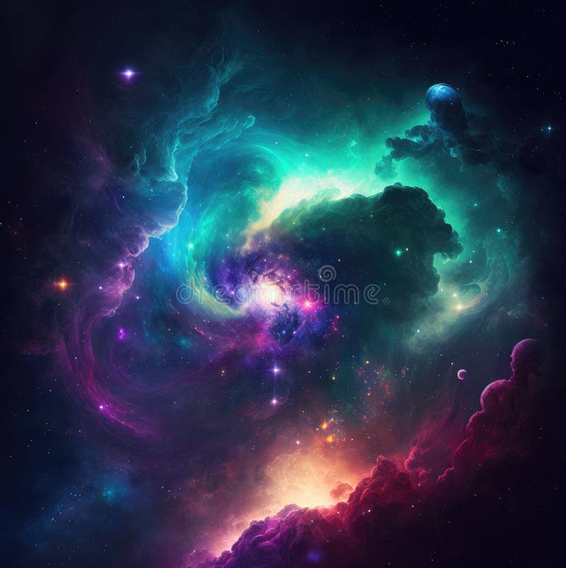 An Illustration of an Abstract Galaxy Background. Created with ...