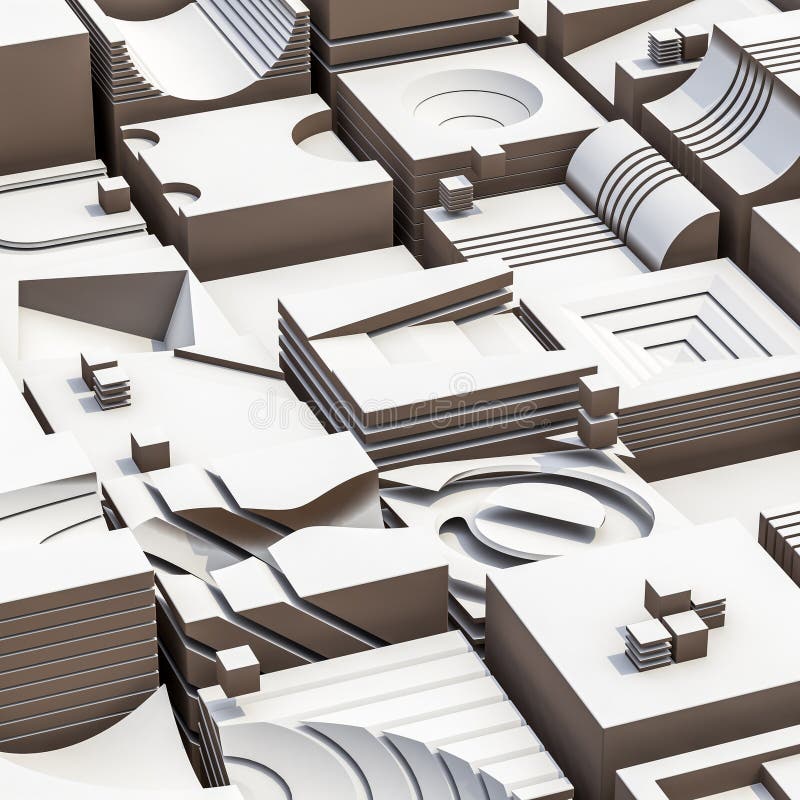 Illustration of Abstract Geometric Solid Forms Stock Illustration ...