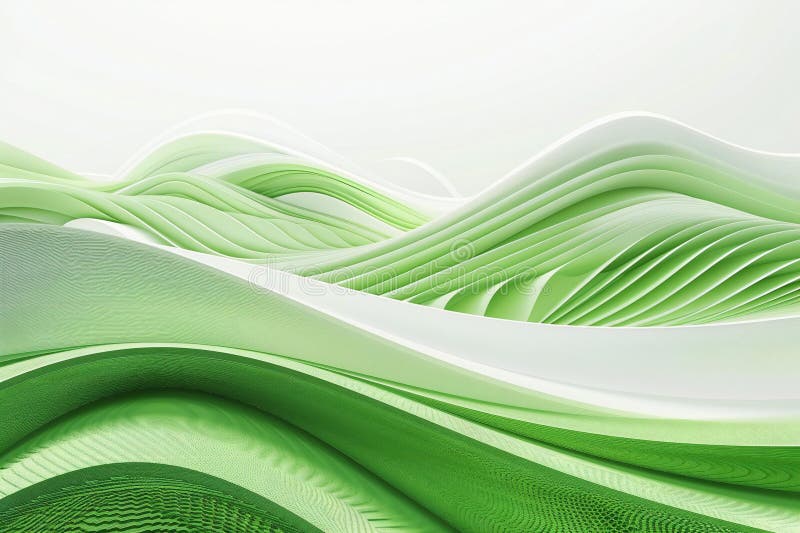 Abstract Green Wavy Background, Rendering, Illustration Stock ...