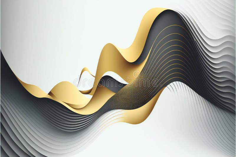 Abstract Grey and Gold Background Poster with Dynamic Wave, Abstract ...