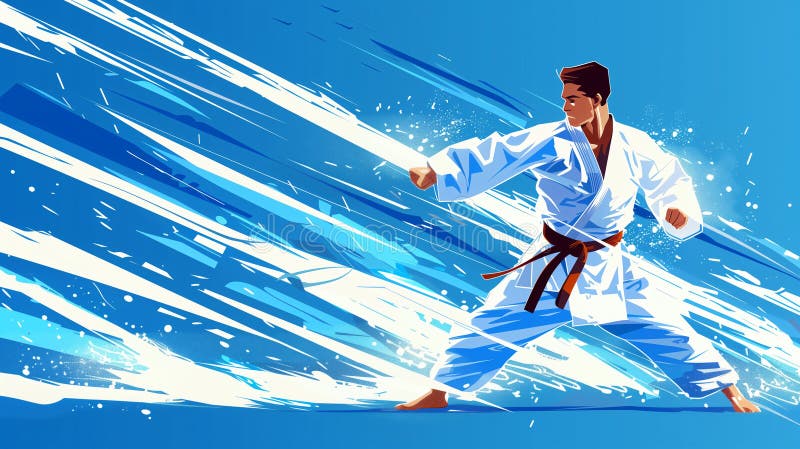 Illustration Abstract Karate Player Stock Illustration - Illustration ...