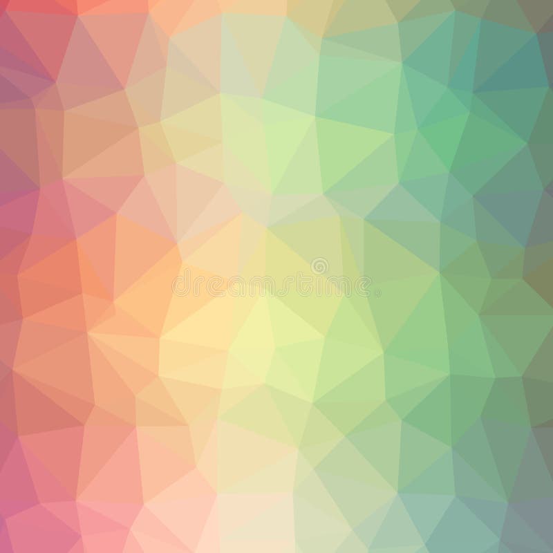 Illustration of Abstract Low Poly Green and Pink Square Background ...