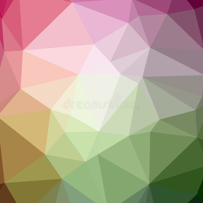 Illustration of Abstract Low Poly Green Square Background. Stock ...