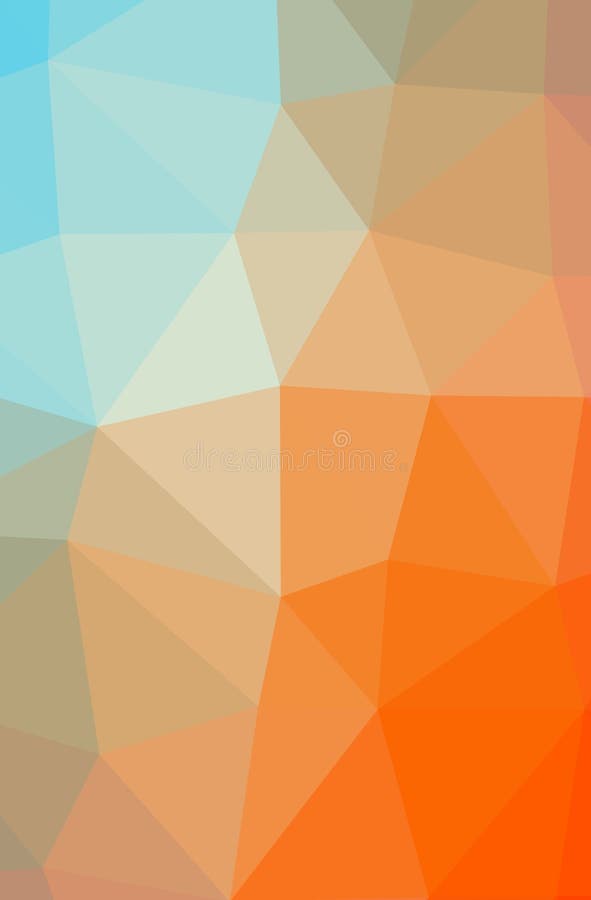 Illustration of Abstract Low Poly Orange and Aqua Vertical Background ...