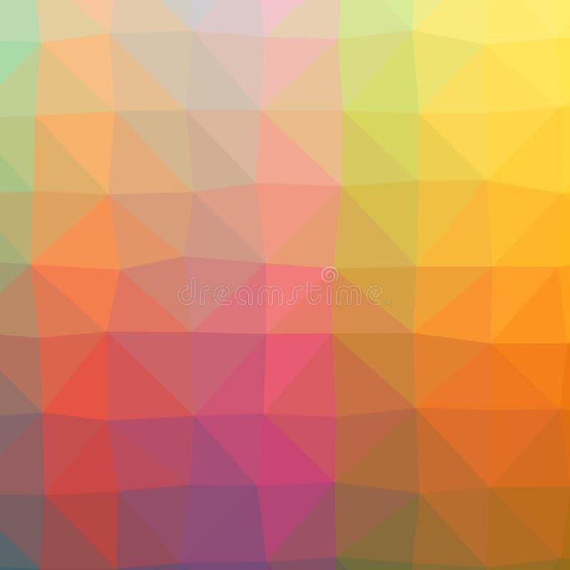 Illustration of Abstract Low Poly Orange, Green, Yellow and Red Square ...