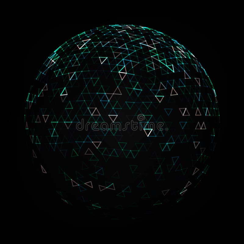 Illustration of Abstract Low Poly Sphere Stock Vector - Illustration of ...