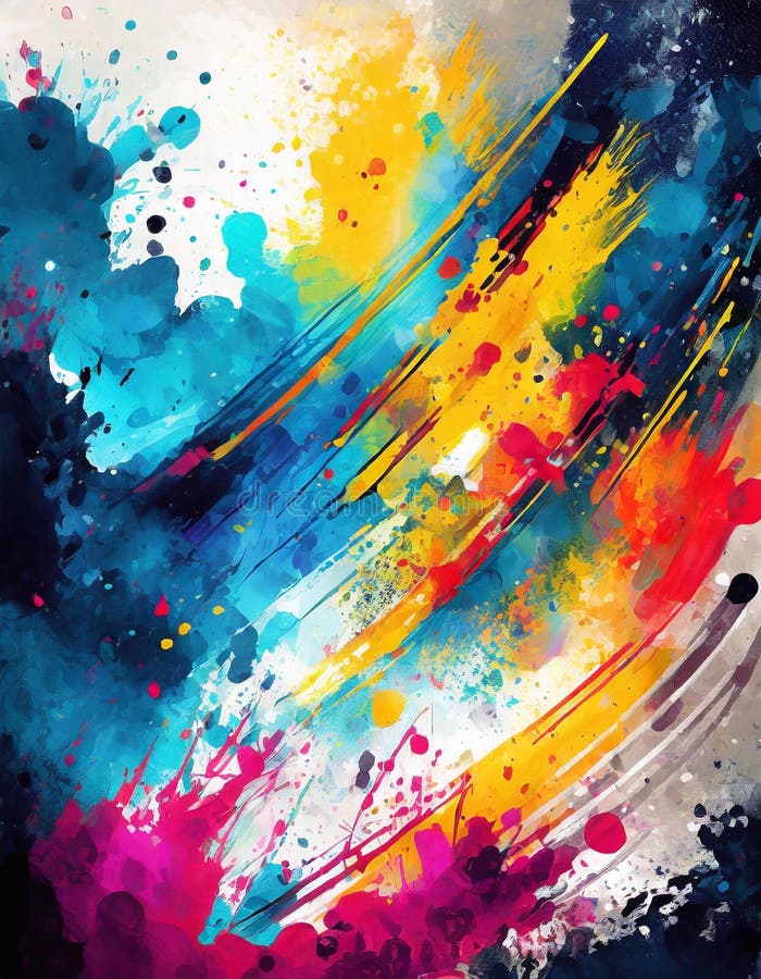 Abstract Watercolor Background with Splashes and Spots of Different ...