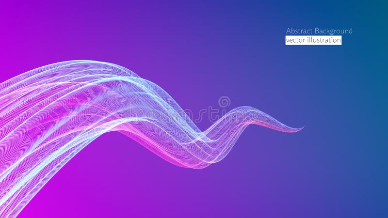 Illustration of Abstract Neon Background, Blue and Pink Gradient, Wavy ...
