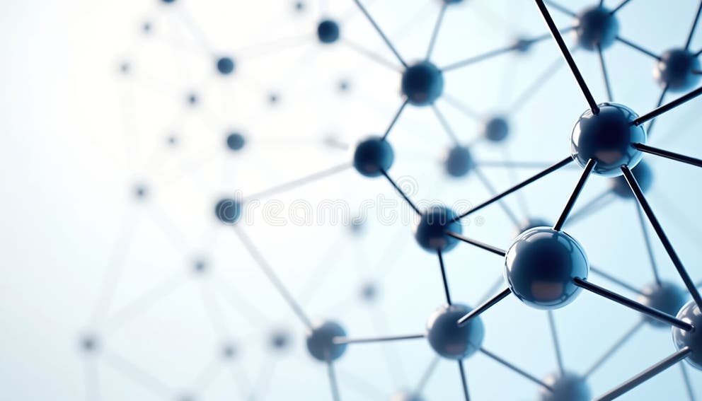 Illustration of Abstract Network Design Featuring Blue Nodes, Dark ...
