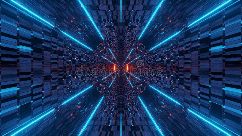 Illustration with Abstract Orange and Blue Light Effects Stock ...