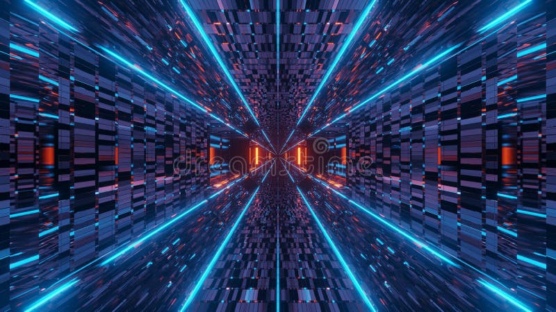 Illustration of Abstract Orange and Blue Light Effects Stock ...