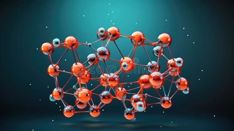 Illustration of an Abstract Orange Molecular Element Stock Image ...