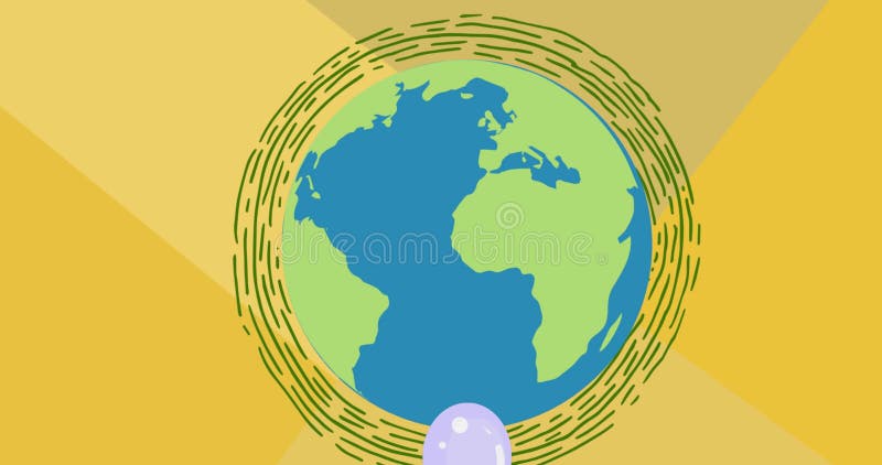 Illustration of Abstract Patterns Around Globe and White Pearl Against ...