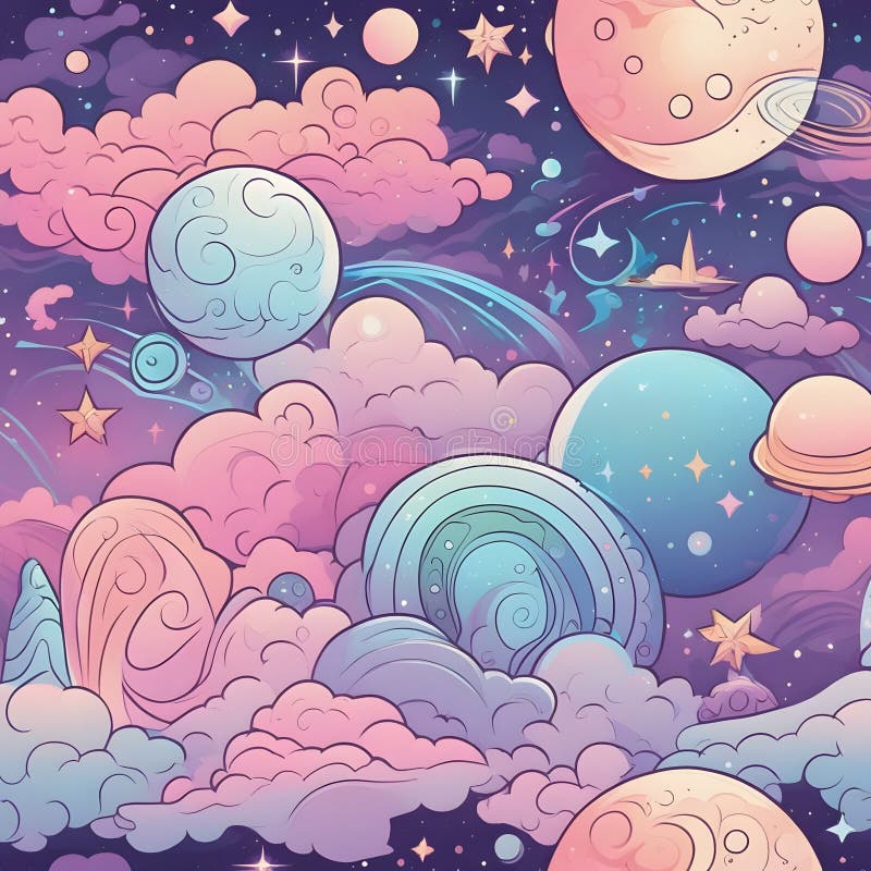 Illustration of Abstract Planets Background. Stock Illustration ...