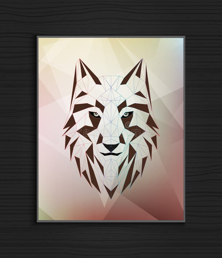 Abstract Polygonal Wolf Head Design Stock Vector - Illustration of ...