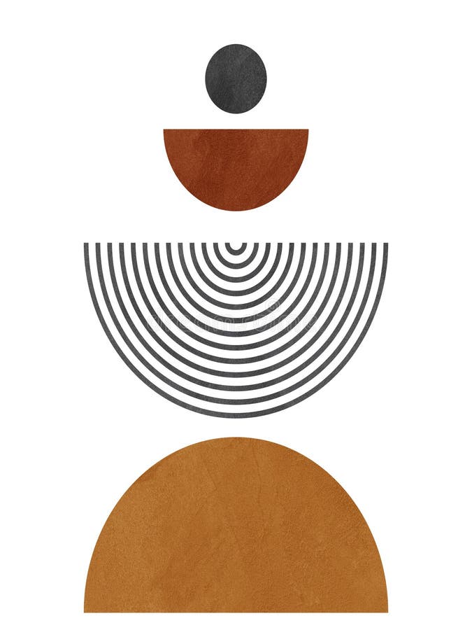 Illustration of an Abstract Poster Half Circled Shapes Stock ...