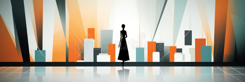An Abstract Fashion Catwalk Display Banner Stock Illustration ...