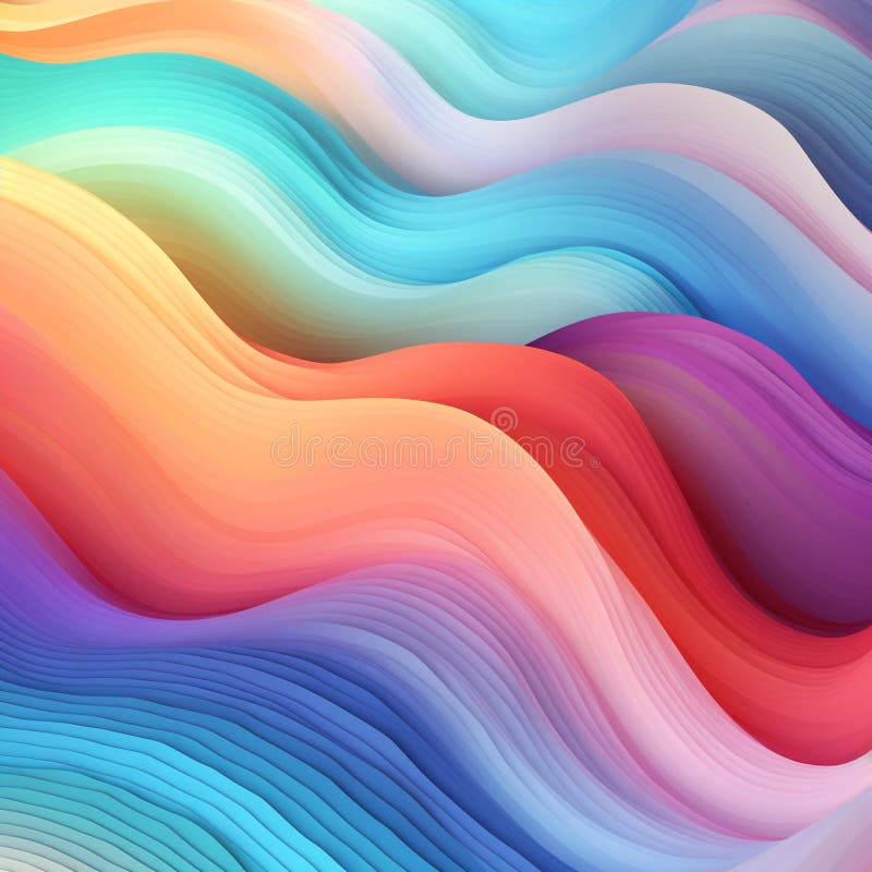 Illustration of Abstract Rainbow Waves Background. Generative AI Stock Photo - Image of concept ...
