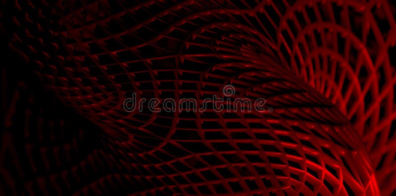Abstract Red Mesh Pattern with Depth and Movement Stock Illustration ...