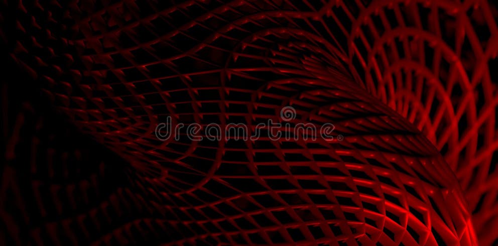Abstract Red Mesh Pattern with Depth and Movement Stock Illustration ...