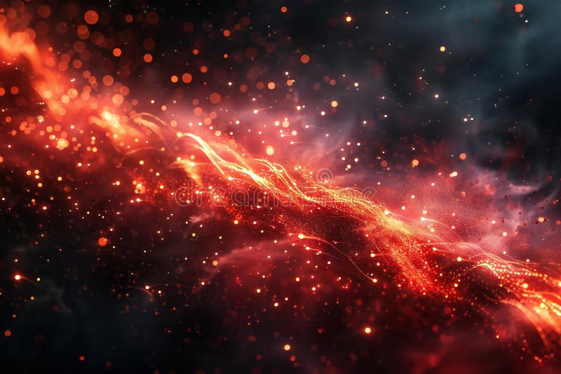 Abstract Red Particles Background, Rendering, Illustration Stock ...