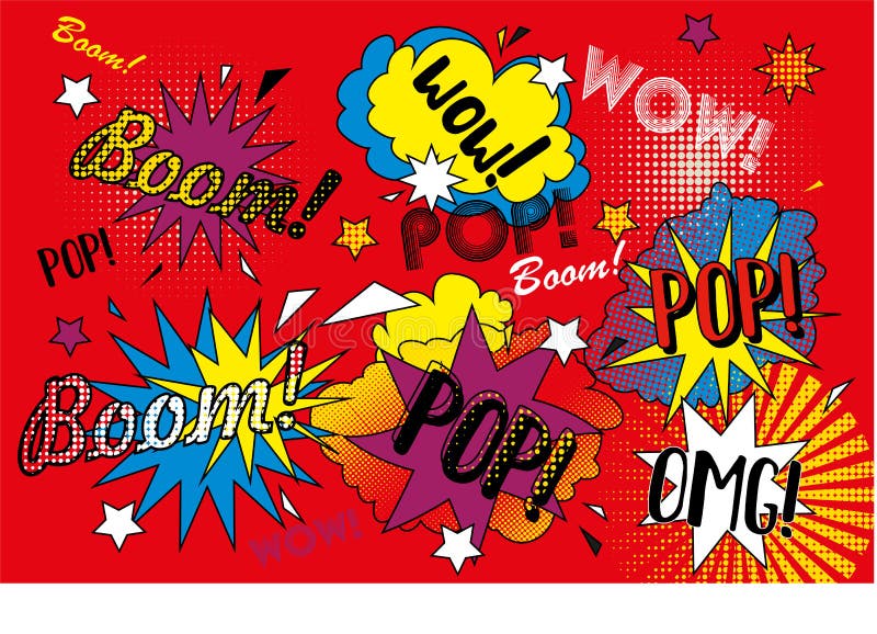 Red pop art background stock vector. Illustration of graphical - 109118897