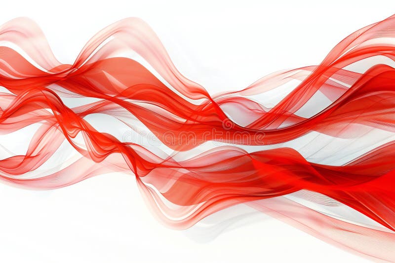 Abstract Red and White Waves on White Background, Stock Illustration ...