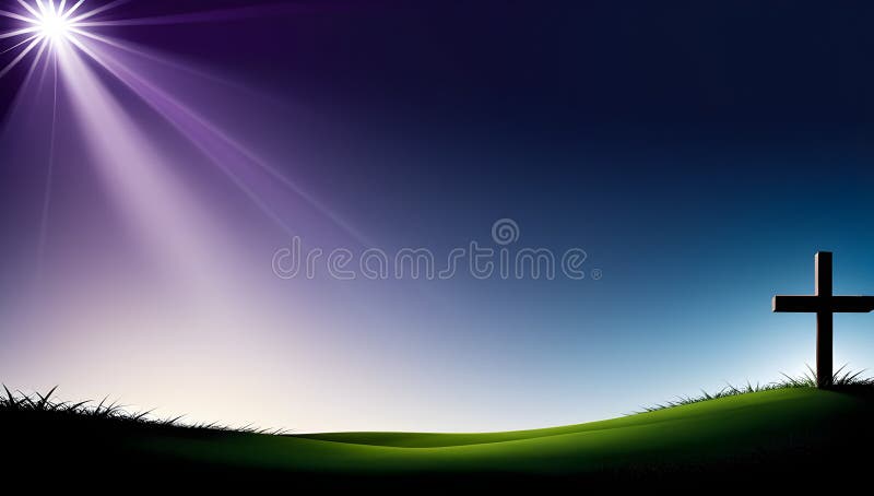 Illustration of an Abstract Religious Background with a Cross and Rays ...