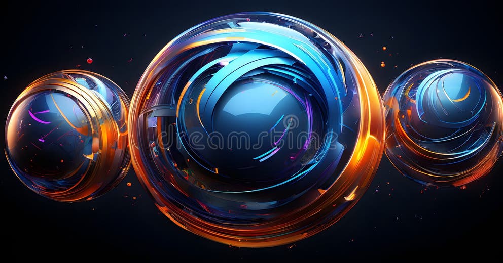 Illustration of an Abstract, Rotating Digital Sphere with Resembling Pattern Stock Illustration ...