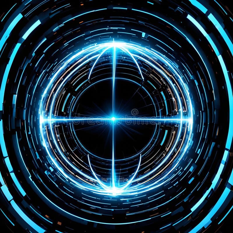 Illustration of an Abstract, Rotating Digital Sphere with Resembling ...