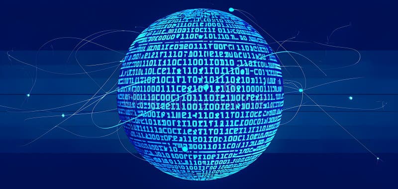 Illustration of an Abstract, Rotating Digital Sphere with Resembling ...