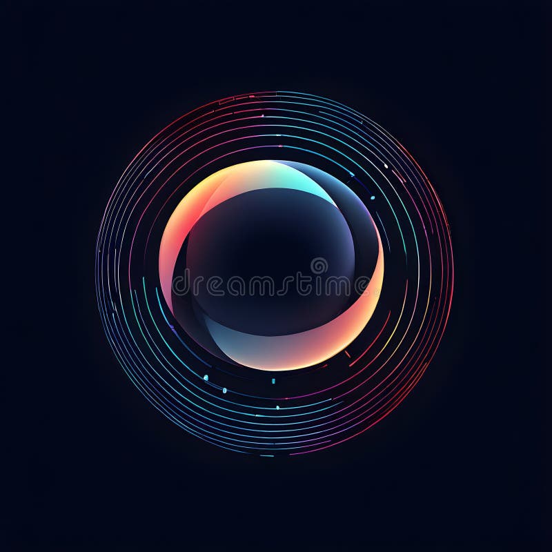 Illustration of an Abstract, Rotating Digital Sphere with Resembling ...