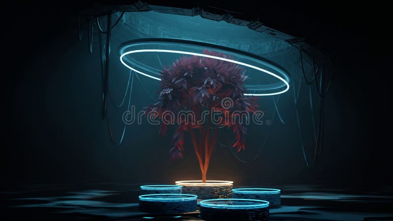 Illustration of an Abstract Sci-fi Scene Where the Light Falls from the ...