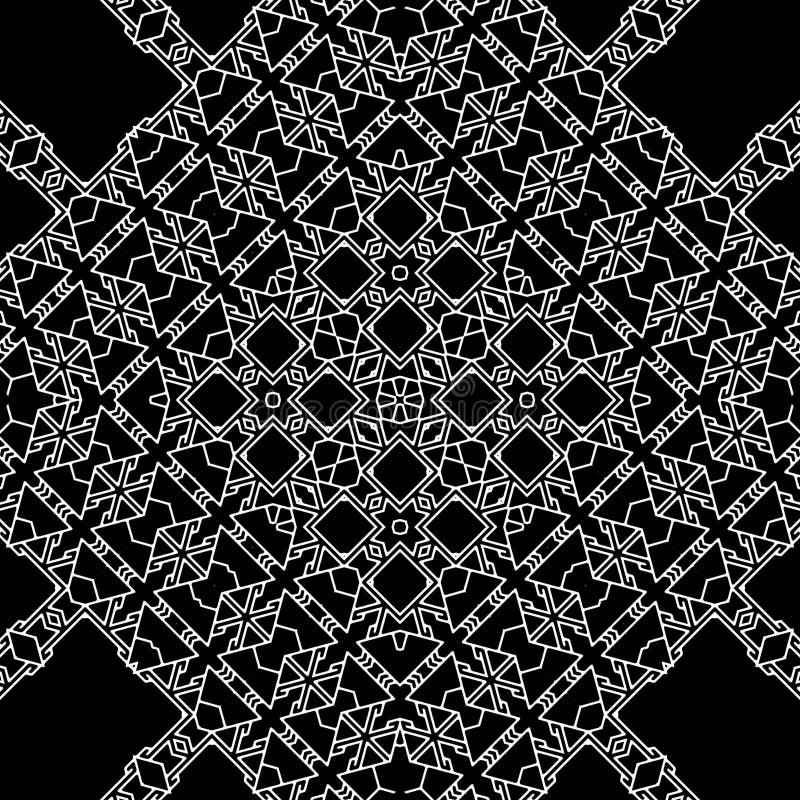 Illustration of an Abstract Seamless Black and White Tile Pattern Stock ...