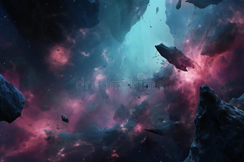 Abstract Space Background with Nebula, Stars and Galaxies Stock ...