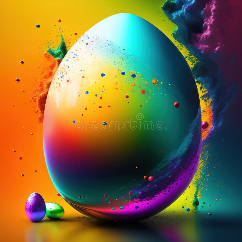Abstract Splash Easter Egg in Vivid Colors Stock Illustration ...