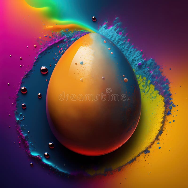 Abstract Splash Easter Egg in Vivid Colors Stock Illustration ...