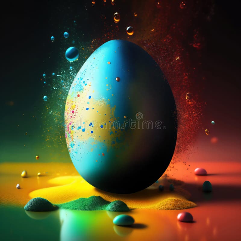 Abstract Splash Easter Egg in Vivid Colors Stock Illustration ...