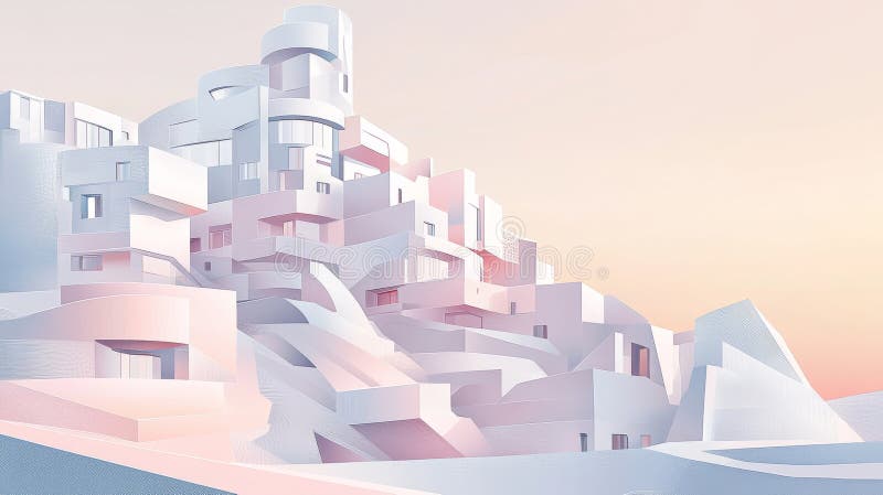 Illustration of an Abstract Structure Featuring a Three-dimensional ...