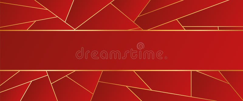 Illustration of Abstract Vector Background with Gold Lines and Red ...