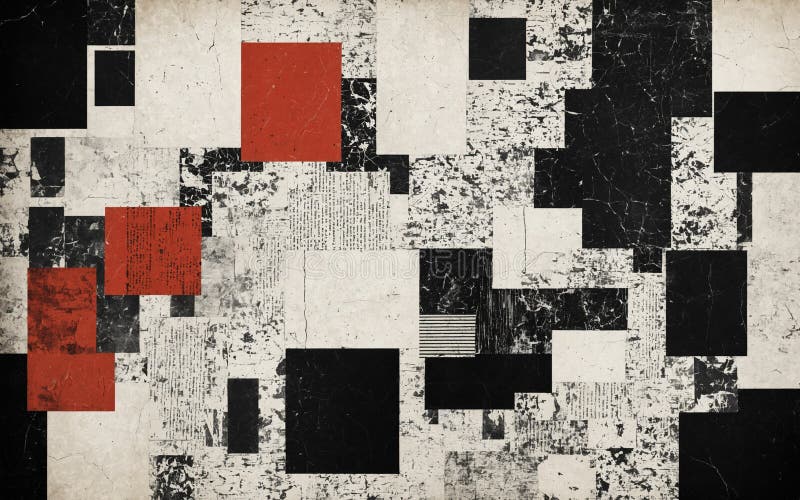 Illustration Abstract Abstract Vintage Collage with Layered Geometric ...