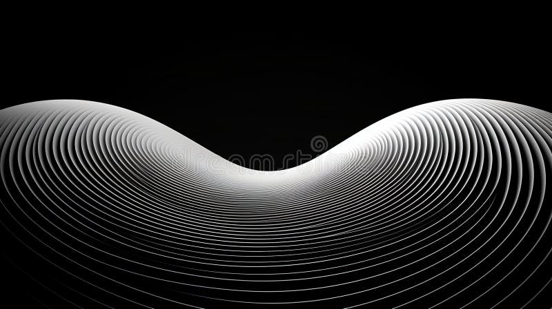 Illustration of a Abstract Wavy Object in Black and White Stock Photo ...
