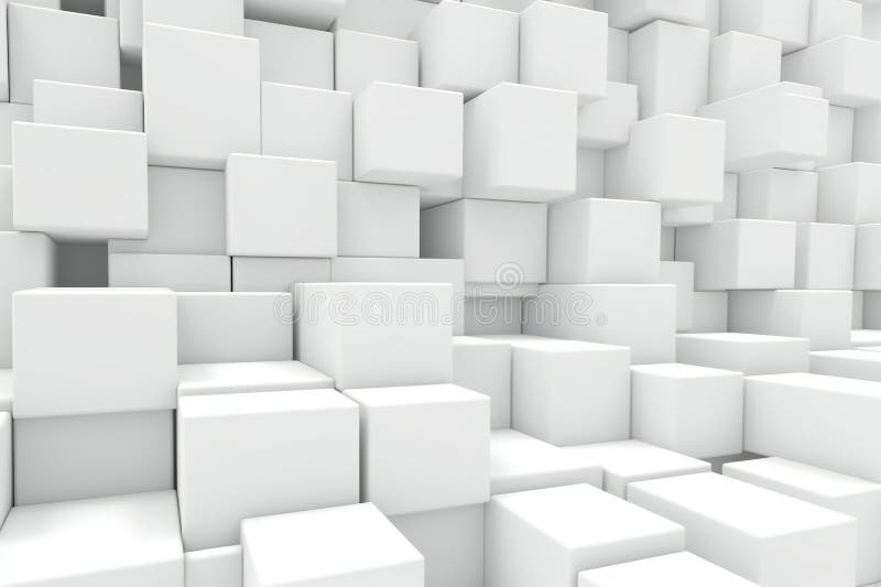 Abstract White Cubes Background, Stock Illustration - Illustration of ...
