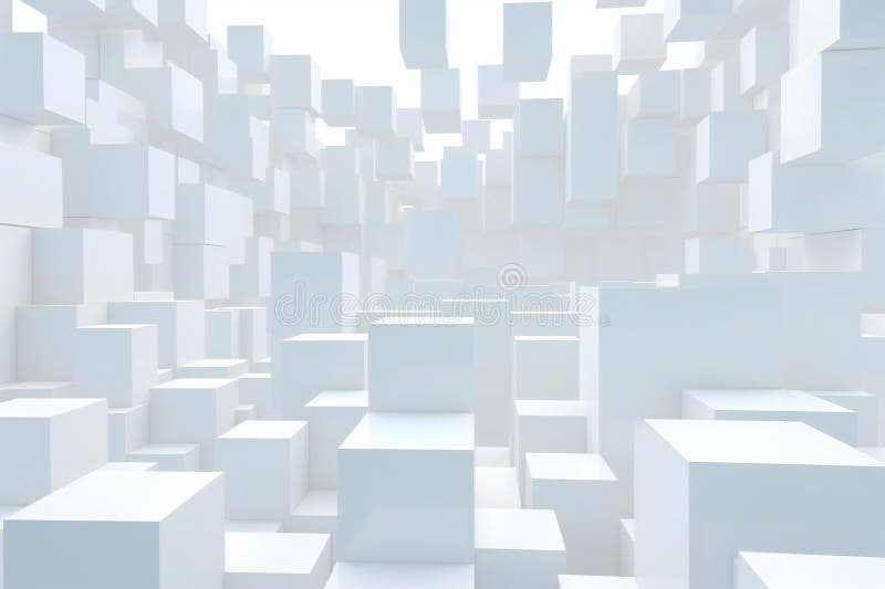 Abstract White Cubes Background Stock Illustration - Illustration of ...