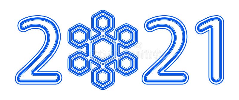 Snowflake 2021 number stock vector. Illustration of decoration - 198870523