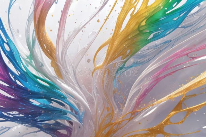 Illustration Abstraction of Flowing Materials of Different Colors, Ai ...